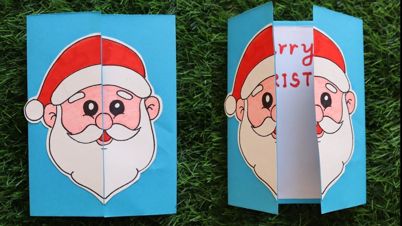 Santa Claus Card/Christmas Greeting card/Simple and easy Santa Claus ...