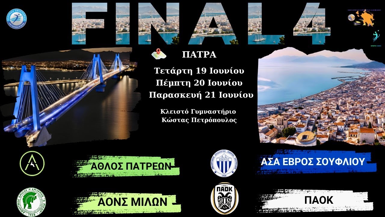 FINAL-4 Πανελλήνιου Πρωταθλήματος Αγοριών Κ18, Άθλος Πατρέων- Έβρος ...