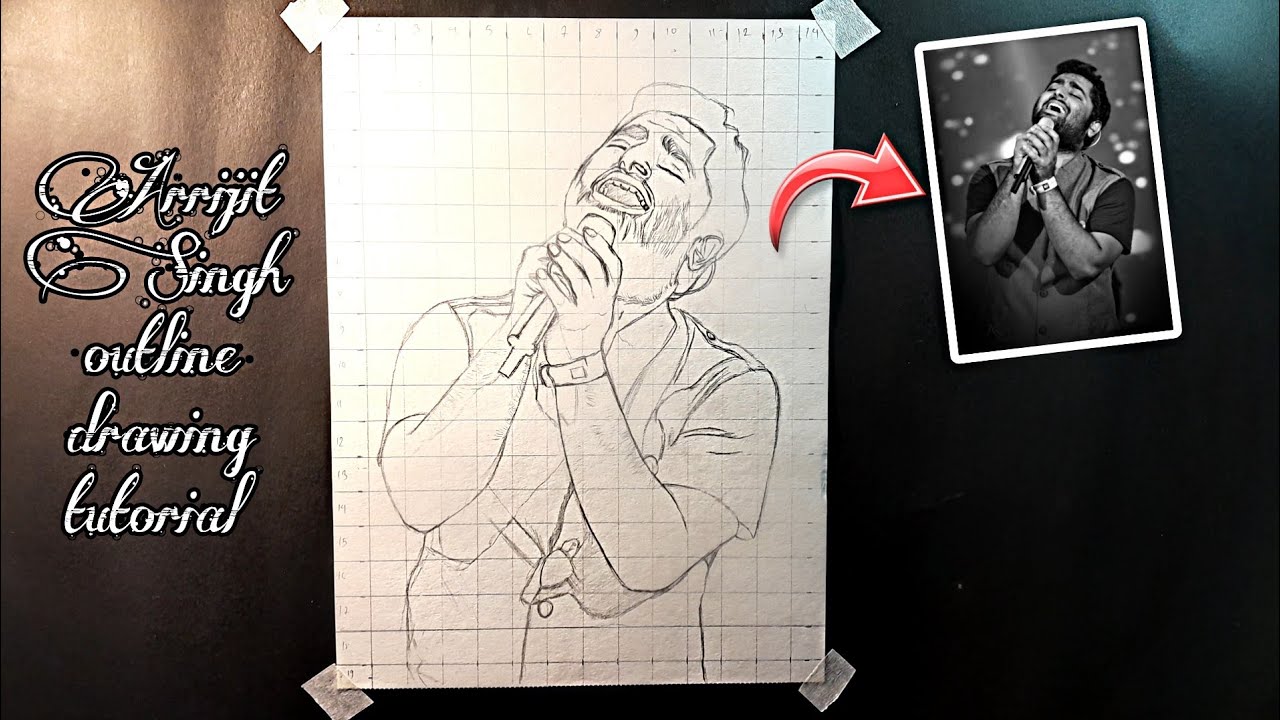 how to draw arrijit Singh || step by step || outline drawing tutorial ...