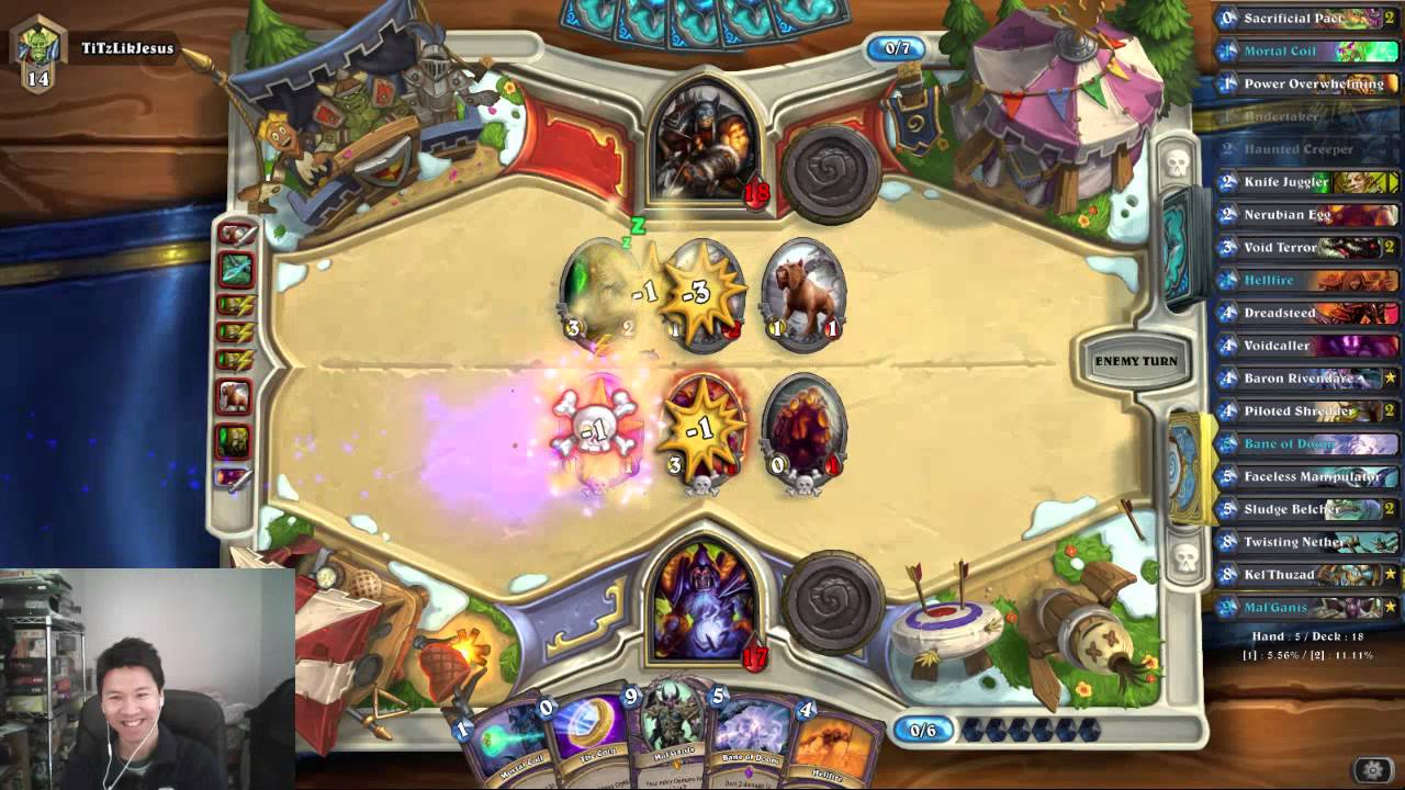 Hearthstone TGT: Dreadsteed Warlock vs. Hunter (Full game) - YouTube