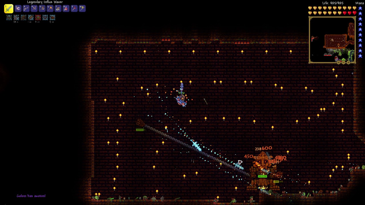 How to summon the Golem Boss - Terraria - YouTube