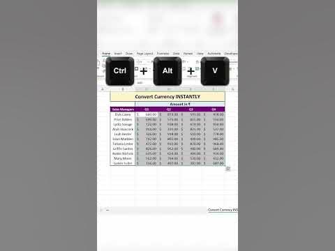 Excel Shortcut: How to Convert Currency in Excel in Record Time! #ExcelShortcuts #exceltutorial ...
