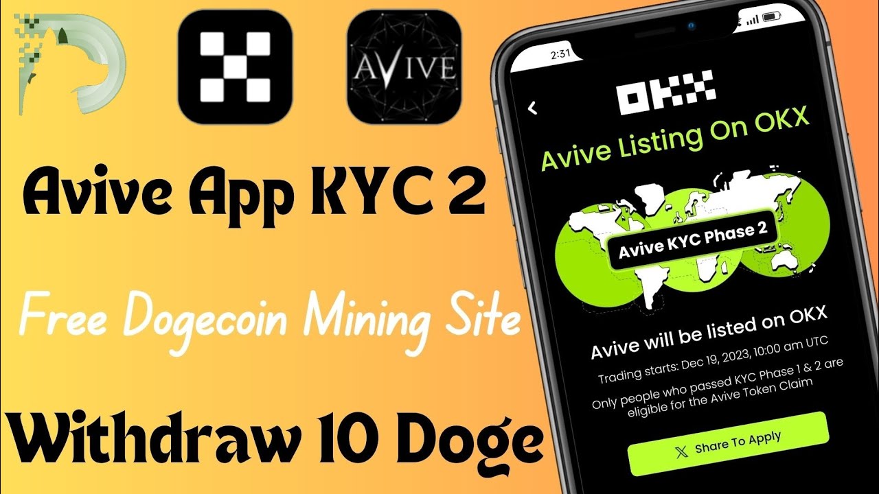 🏁Avive KYC PHASE 2 In Telugu|Free Doge Coin Mining Site Today Telugu ...