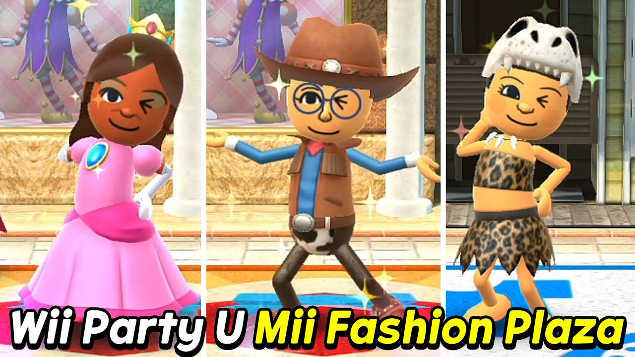Wii Party U Mii Fashion Plaza gameplay Dongking Vs Chris Vs Haruka Vs ...