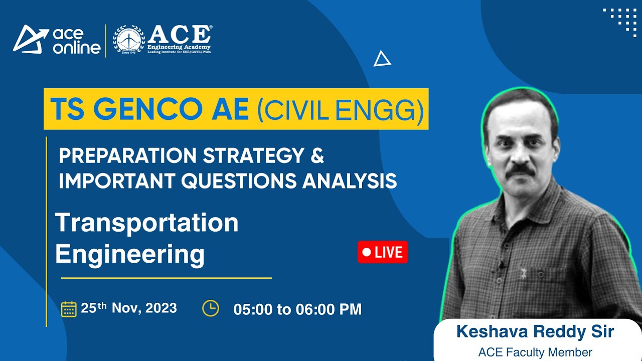 TS GENCO-AE (Civil) | Transportation Engg | Preparation Strategy, Imp ...