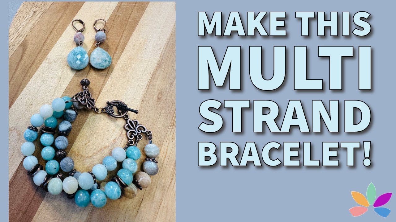 Multi strand Bracelet and Earrings using Seafoam Sunrise! Jody - YouTube
