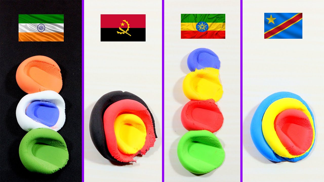 Flag Colour Mixing | Satisfying Flag Colour Mixing | Clay Colour Mixing ...