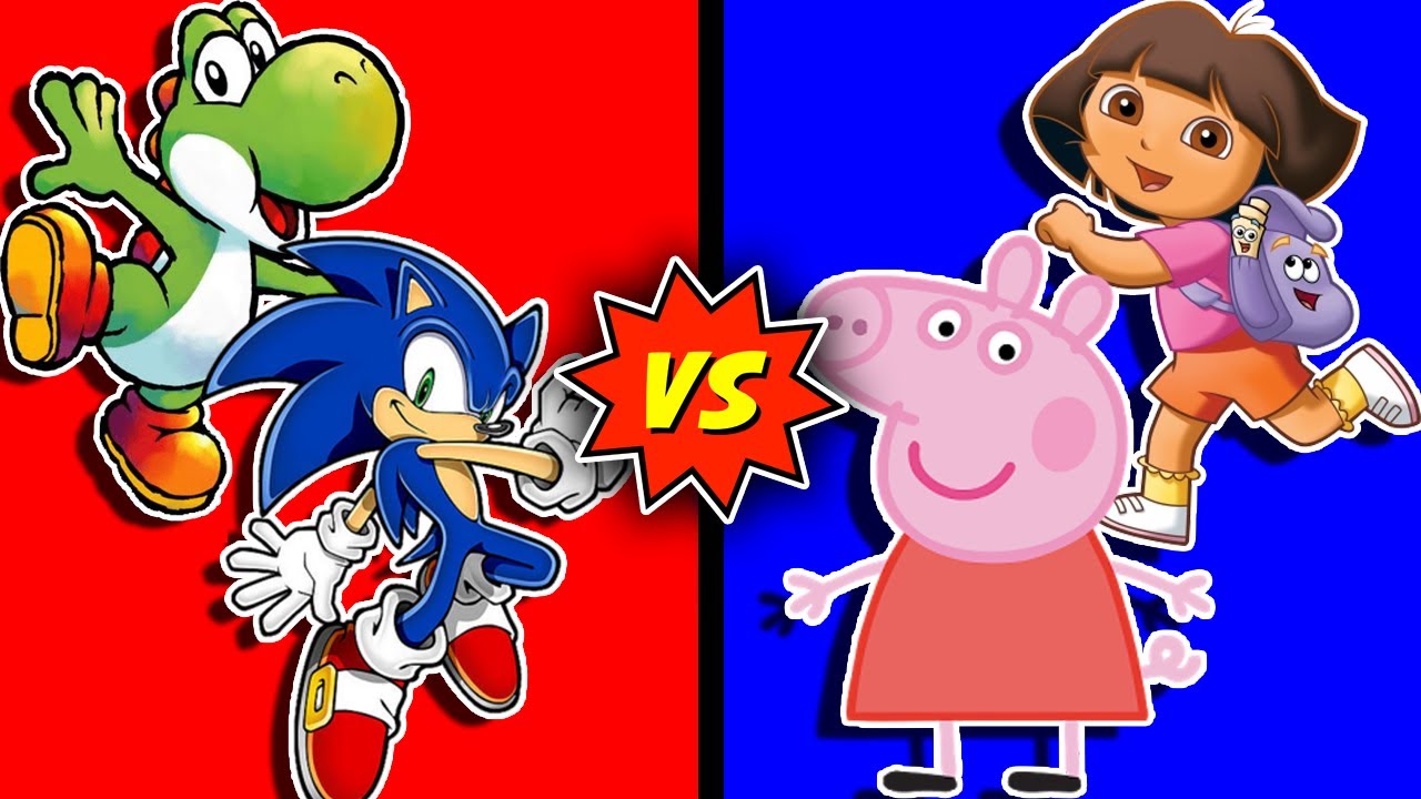 Yoshi & Sonic vs Peppa Pig & Dora | MUGEN Request #56 + Download - YouTube