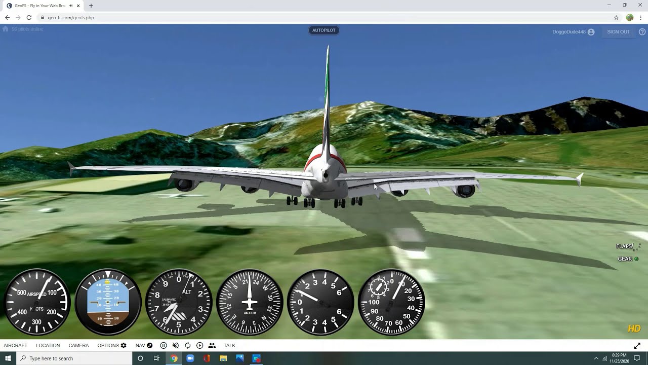 GeoFs landing planes at Courchevel (landing at the steepest runway on ...