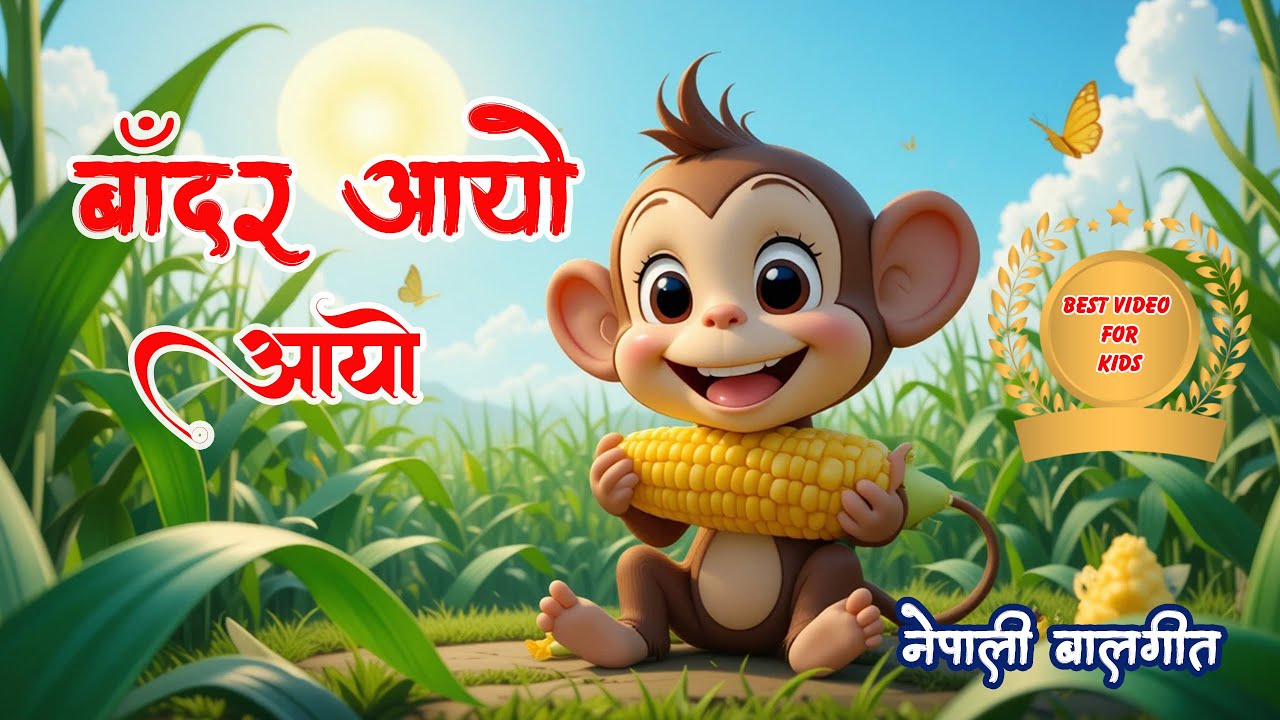 Badar aayo | Funny Nepali Kids Song – बाँदर आयो मकै खायो | Monkey and ...