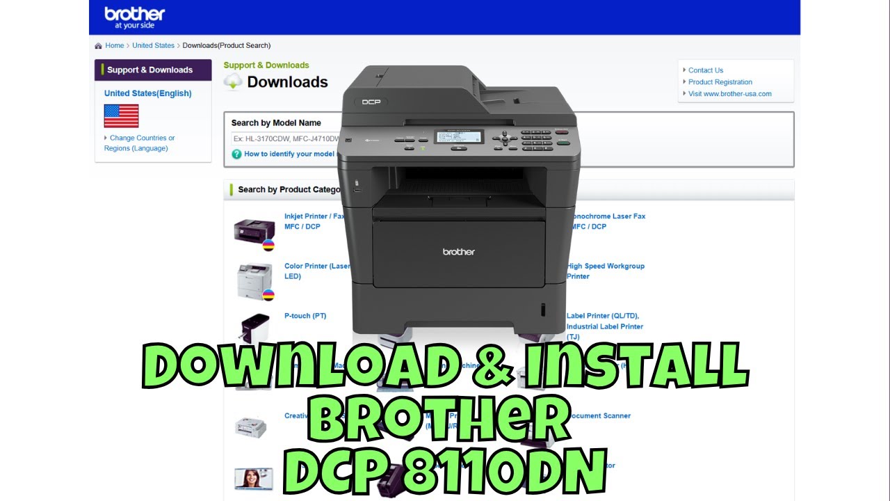 How To Setup Brother DCP 8110DN Printer Driver in Windows || Printer ...