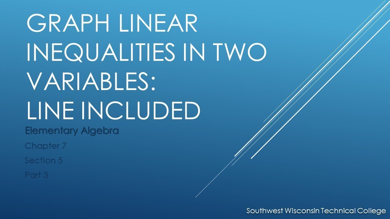 Graph Linear Inequalities in Two Variables--line included - Elementary ...