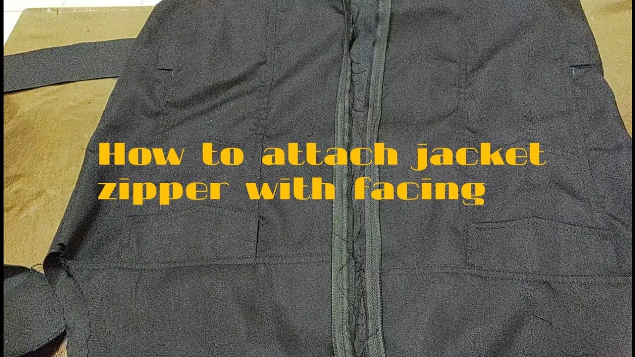 How to attach jacket zipper with facing in easy way - YouTube