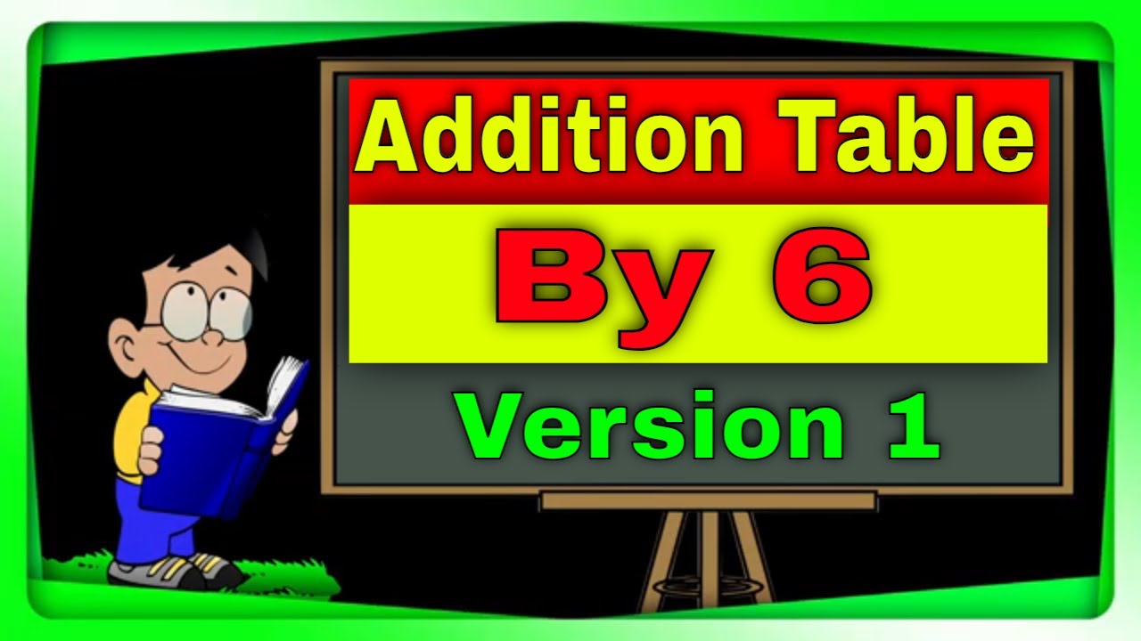 Version 1.0 | Addition Table By 6 (six) Version 1 | Elementary School ...