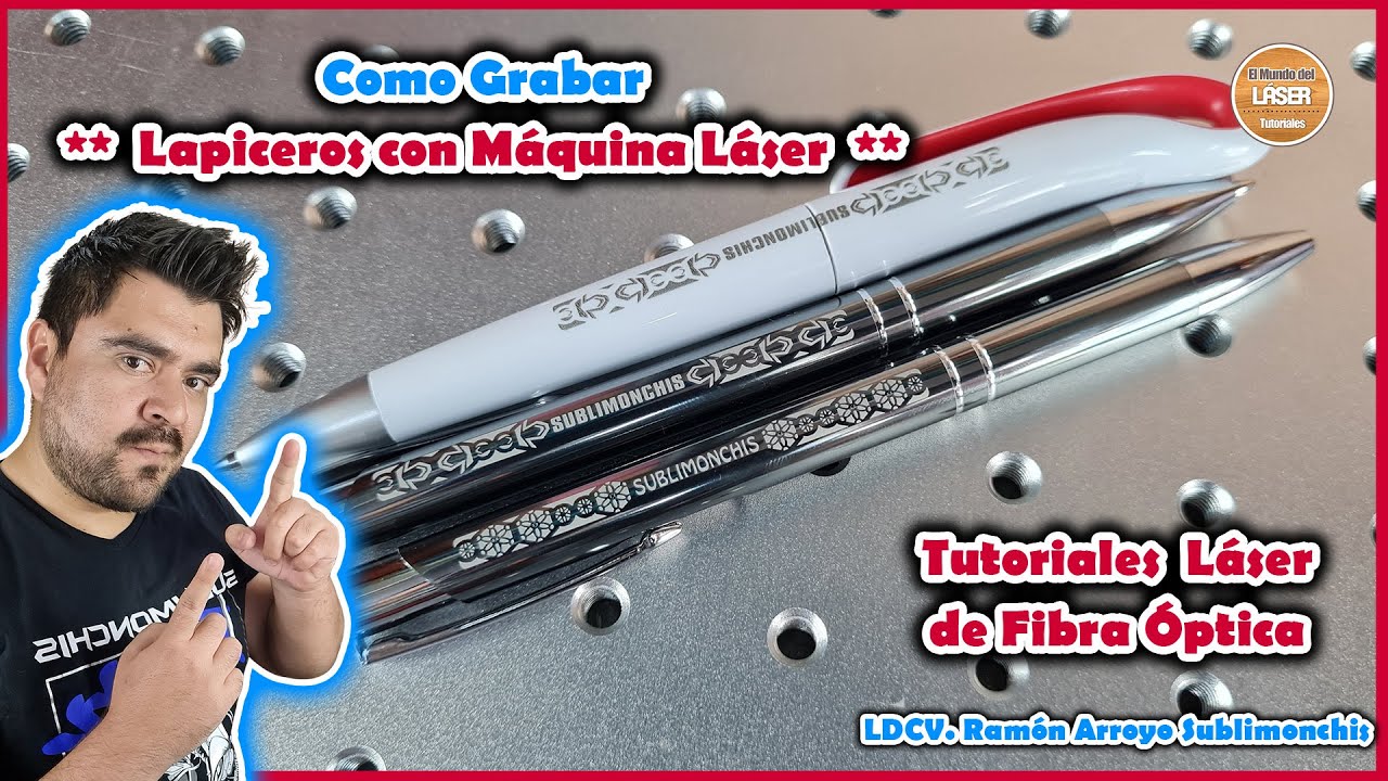 Como hacer GRABADO LASER en LAPICEROS o BOLIGRAFOS con 🔥 Máquina Fibra ...