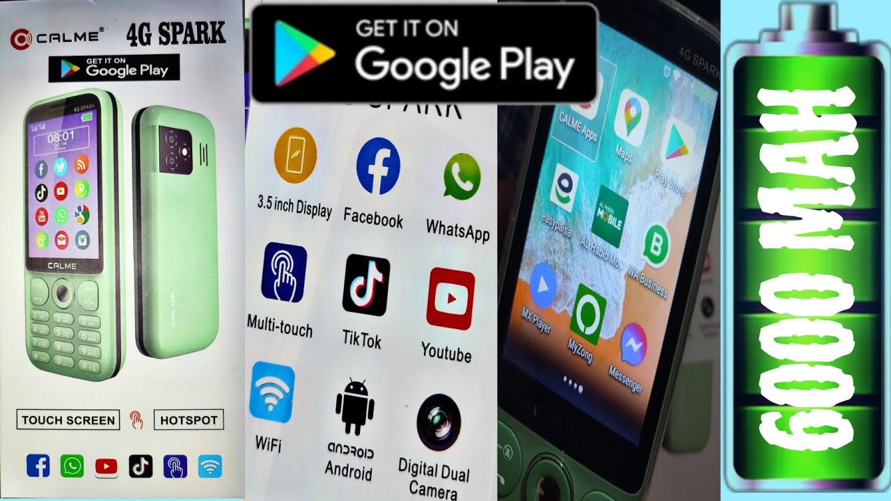 Calme 4G SPARK Biggest battery with 4g Supported - YouTube