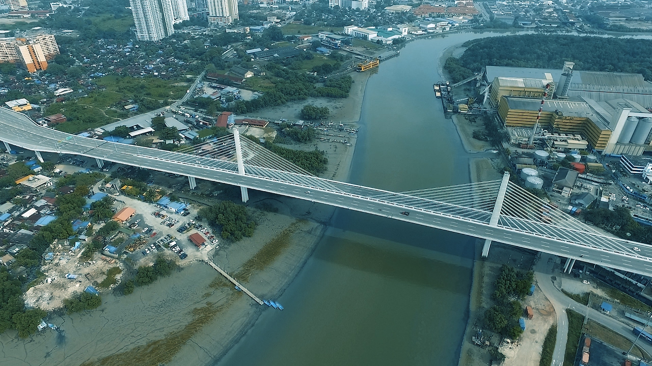 (Aerial Video Demo) Perai River Bridge Penang - YouTube