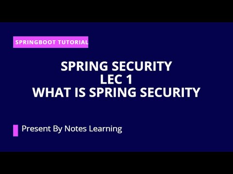 What is Spring Security in detail - YouTube