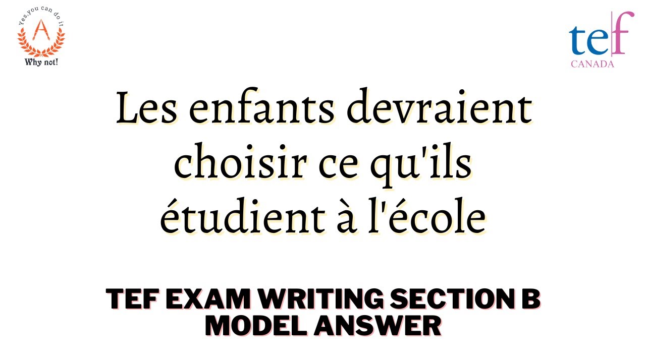 Score b2+ or C1 in TEF Writing | Section B | TEF Writing | Influencer ...