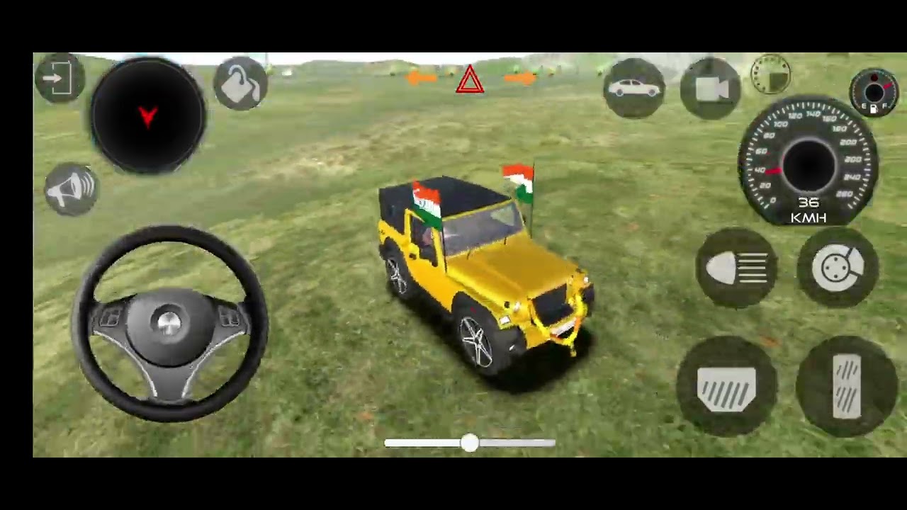 Indian Cars Simulator 3D - Mahindra yellow Thar 💛 Car Driving Gadi Game ...