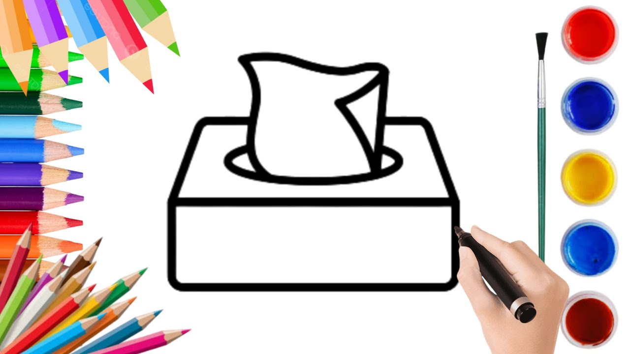 How to draw Tissue Box for kids | Drawing for Kids | Drawing ...