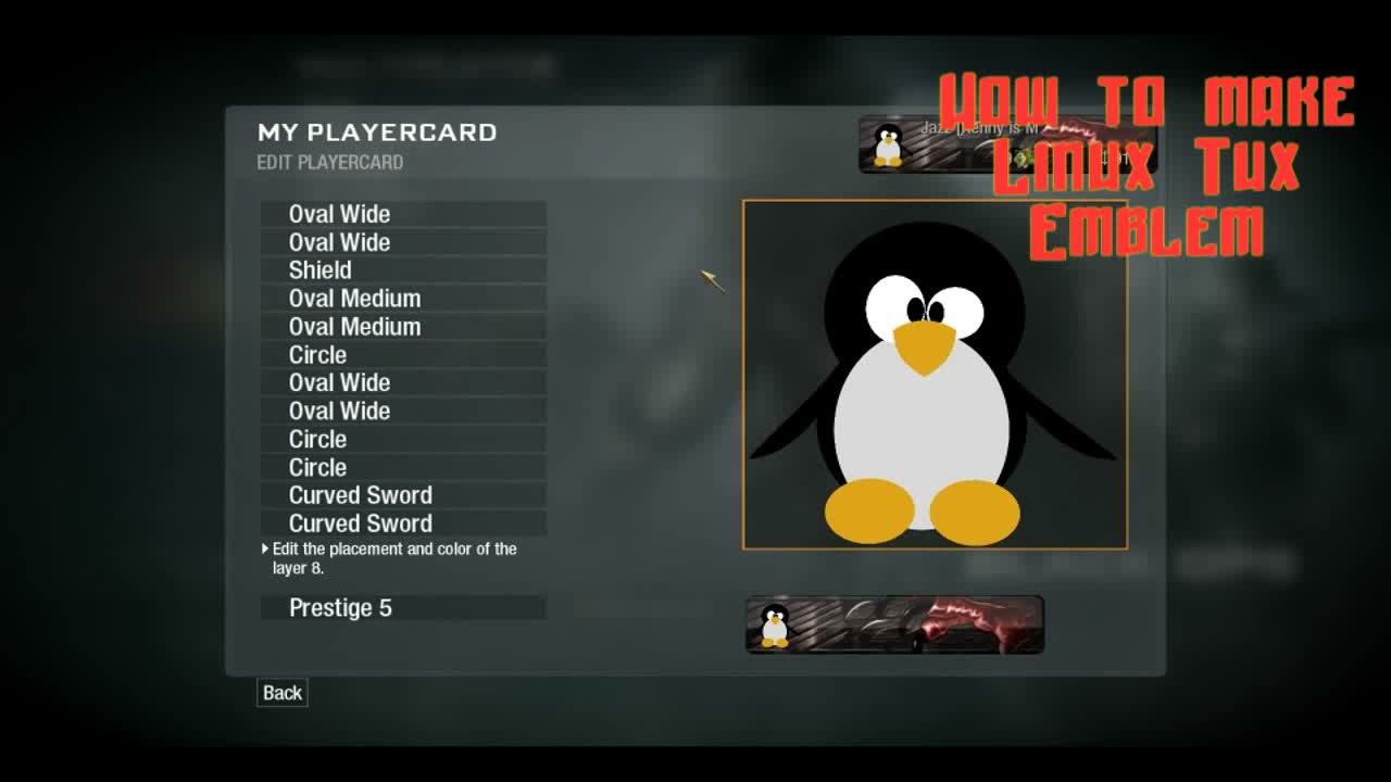 Call of Duty: Black Ops Emblem Editor Tutorial - Linux Tux - YouTube