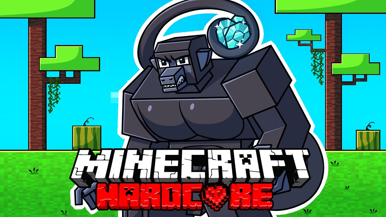 I Survived 1000 DAYS as a MONKEY in HARDCORE Minecraft! - Monkey Quests ...