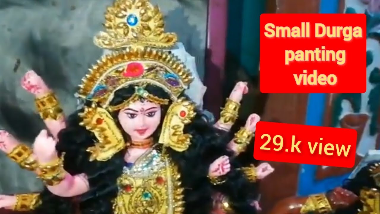 Small durga idol painting// (full process).. //mahisasurmardini idol ...