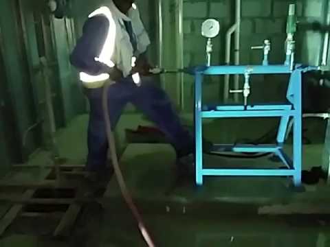 Flushing of pipes prior to hydro test - YouTube