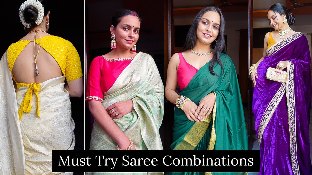 5 Must Try Saree Colour Combinations - YouTube
