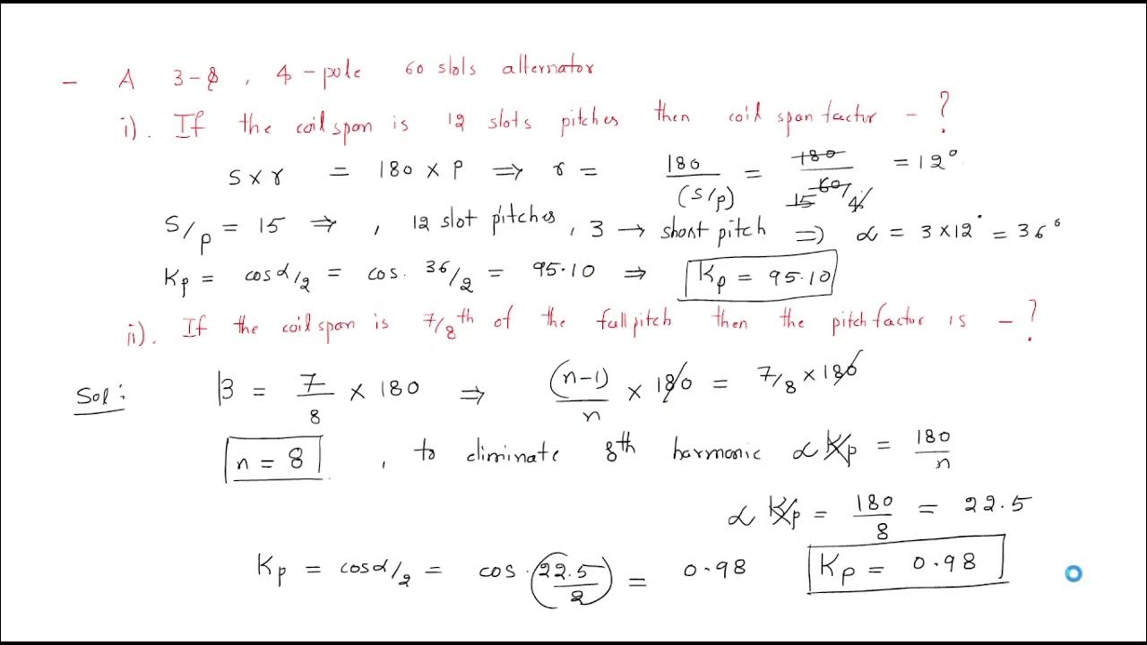 3-Phase Synchronous Machines | 4-pole | Example Problems | Lec-08 - YouTube