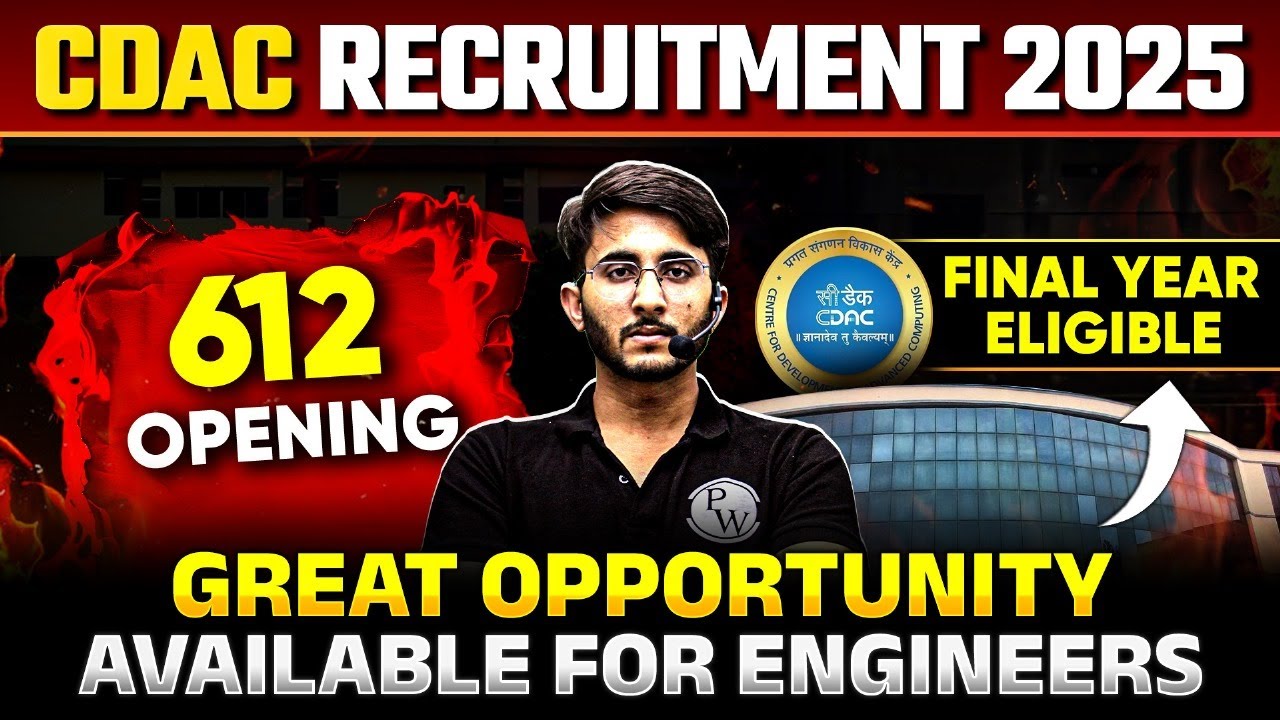 CDAC Recruitment 2025 | MEITY - Govt. of India | Final Year Eligible ...