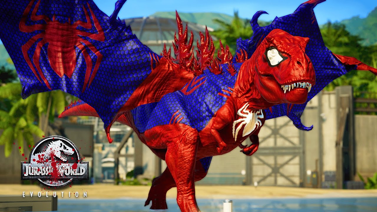 Winged Spider Man T-Rex vs Hulk, Batman, Ironman, Venom Dinosaurs Fight ...