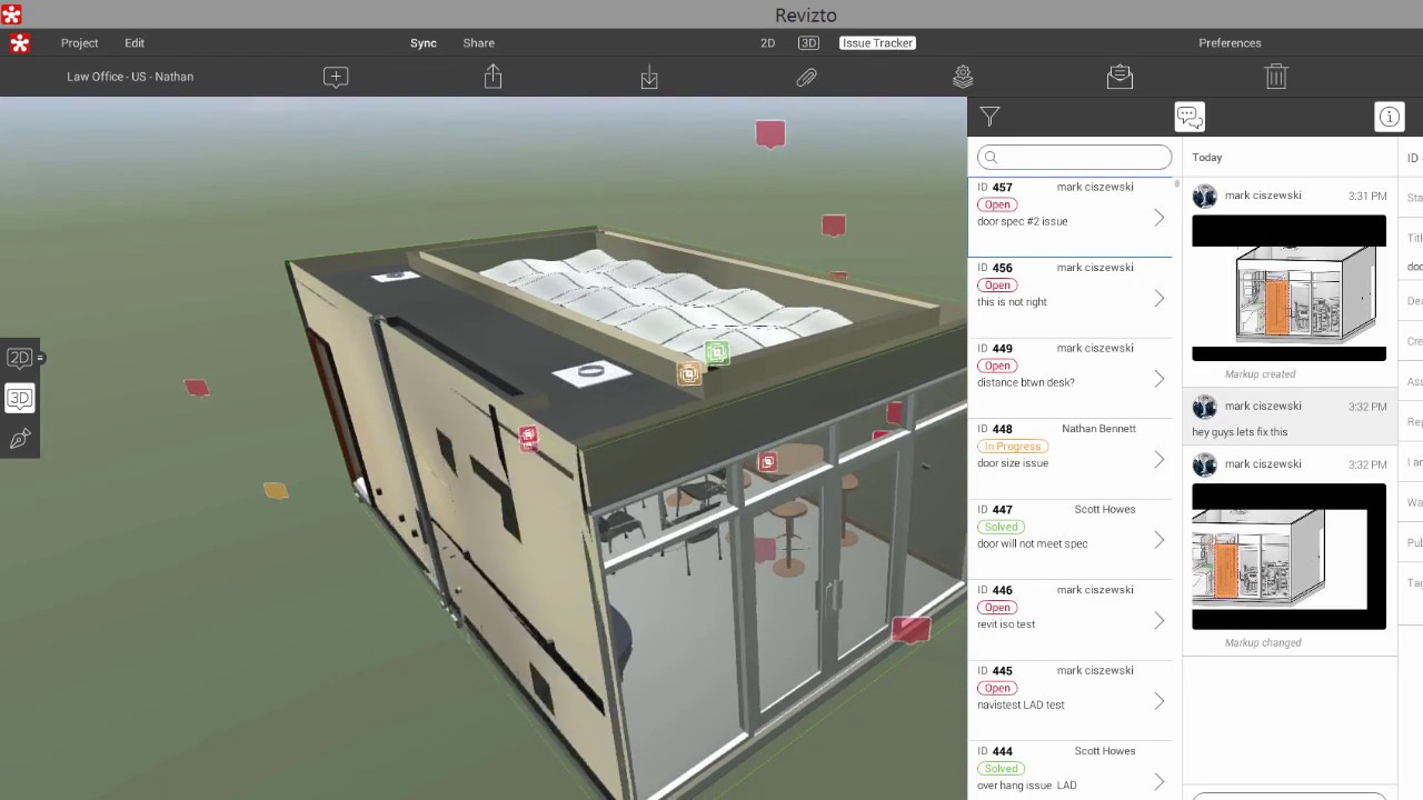 Revizto 4. Getting started. Part 9. Creating an issue in 3D view in ...