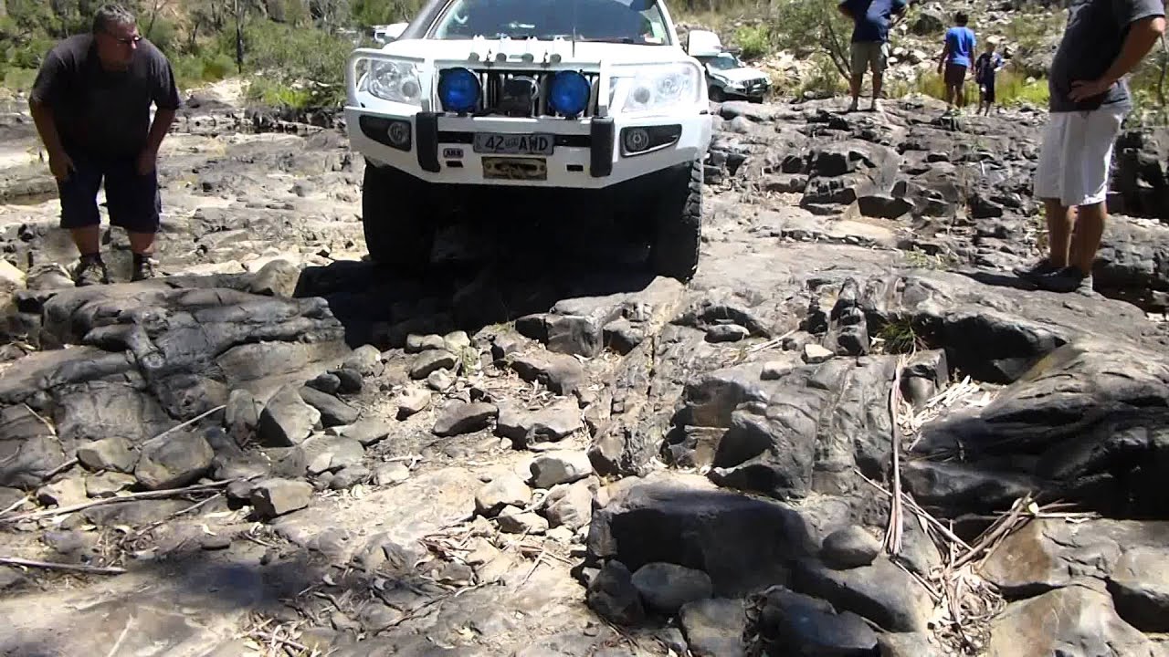 Prado 150 crossing Rocky Severn River Crossing at Sundown NP - YouTube