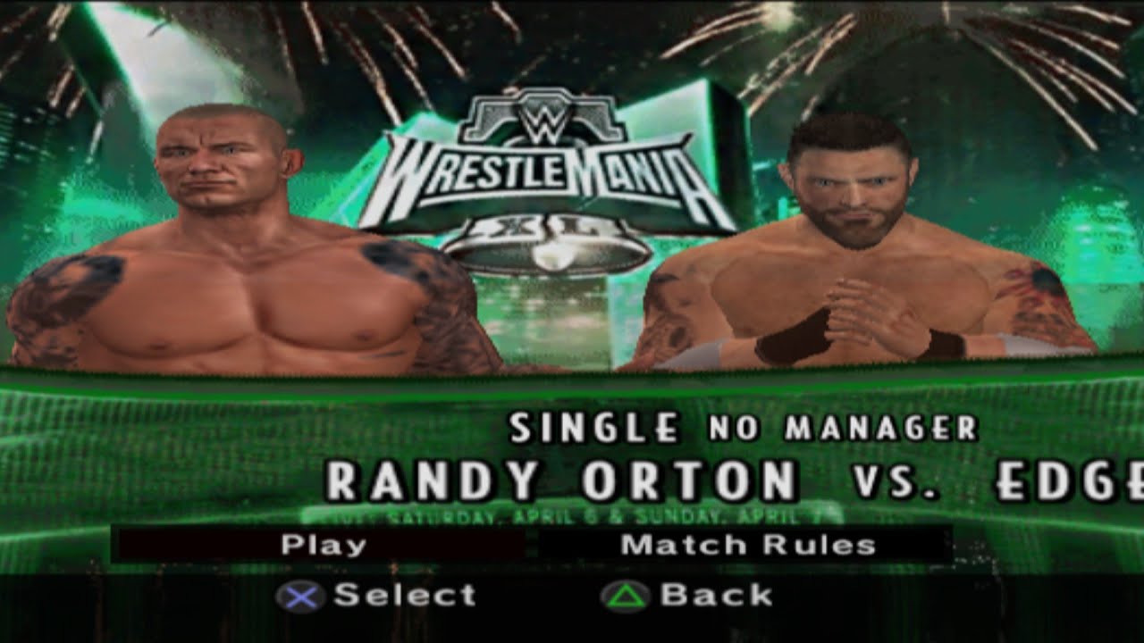 Randy Orton vs Edge in wwe svr 2007 2k24 mod in aether sx2 emulater ...