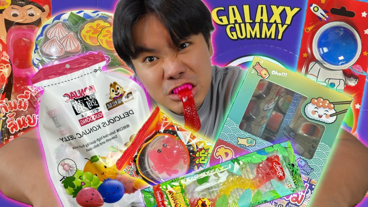 GALAXY JELLY and chocolate Candy 🍣 Sushi jelly, crab and snake 🐍 - YouTube