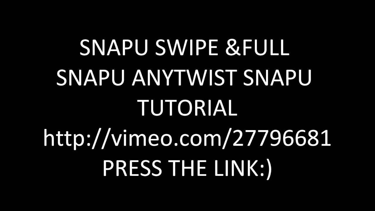 Snapu swipe&full snapu/ cork snapu tutorial forJACKFarmer Brown - YouTube