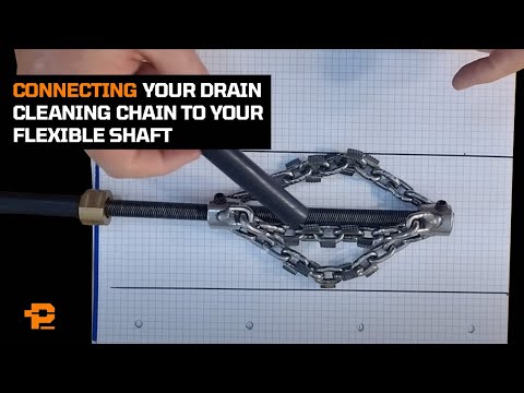 Connecting your drain cleaning chain to your flexible shaft - YouTube