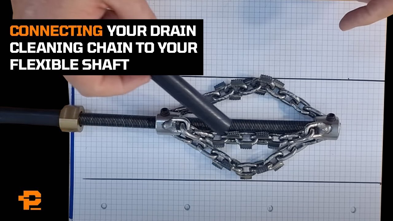 Connecting your drain cleaning chain to your flexible shaft - YouTube