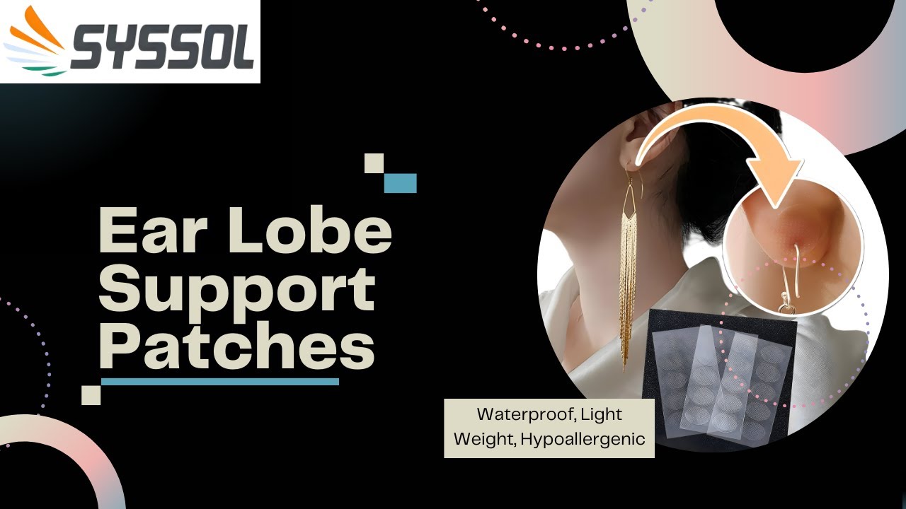 SYSSOL Ear Lobe Tape Invisible Ear Lobe Support patch Pierced Ears ...