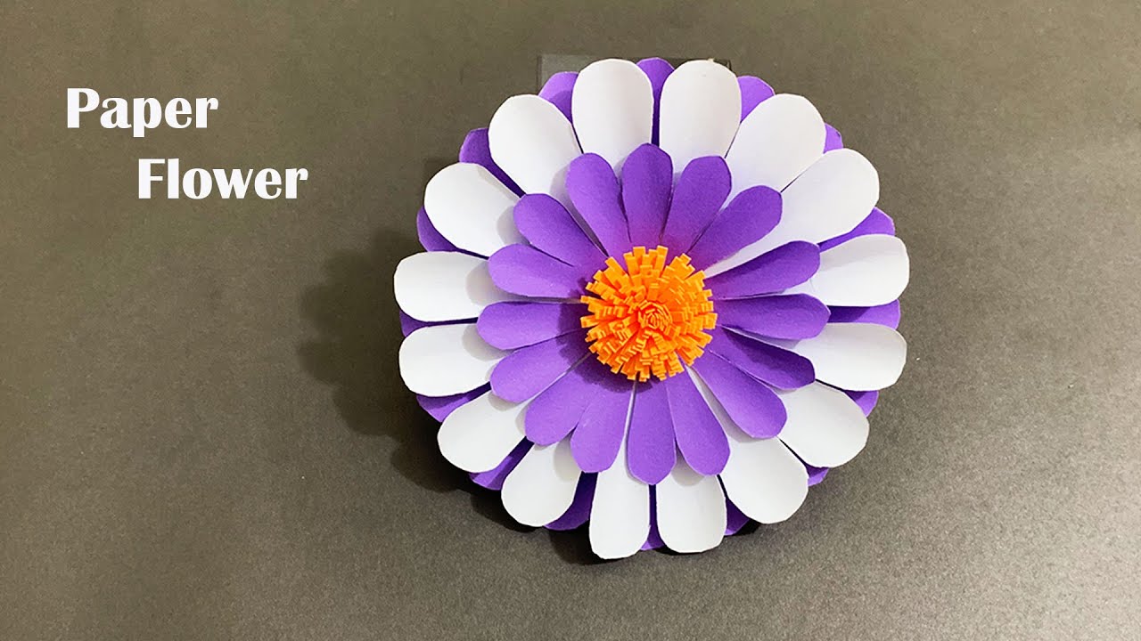 Very Easy Paper Flower Craft! DIY Easy Flower Making With Paper ...