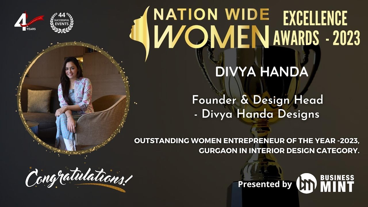 Divya Handa has been awarded Nationwide Women Excellence Award - 2023 by Business Mint - YouTube