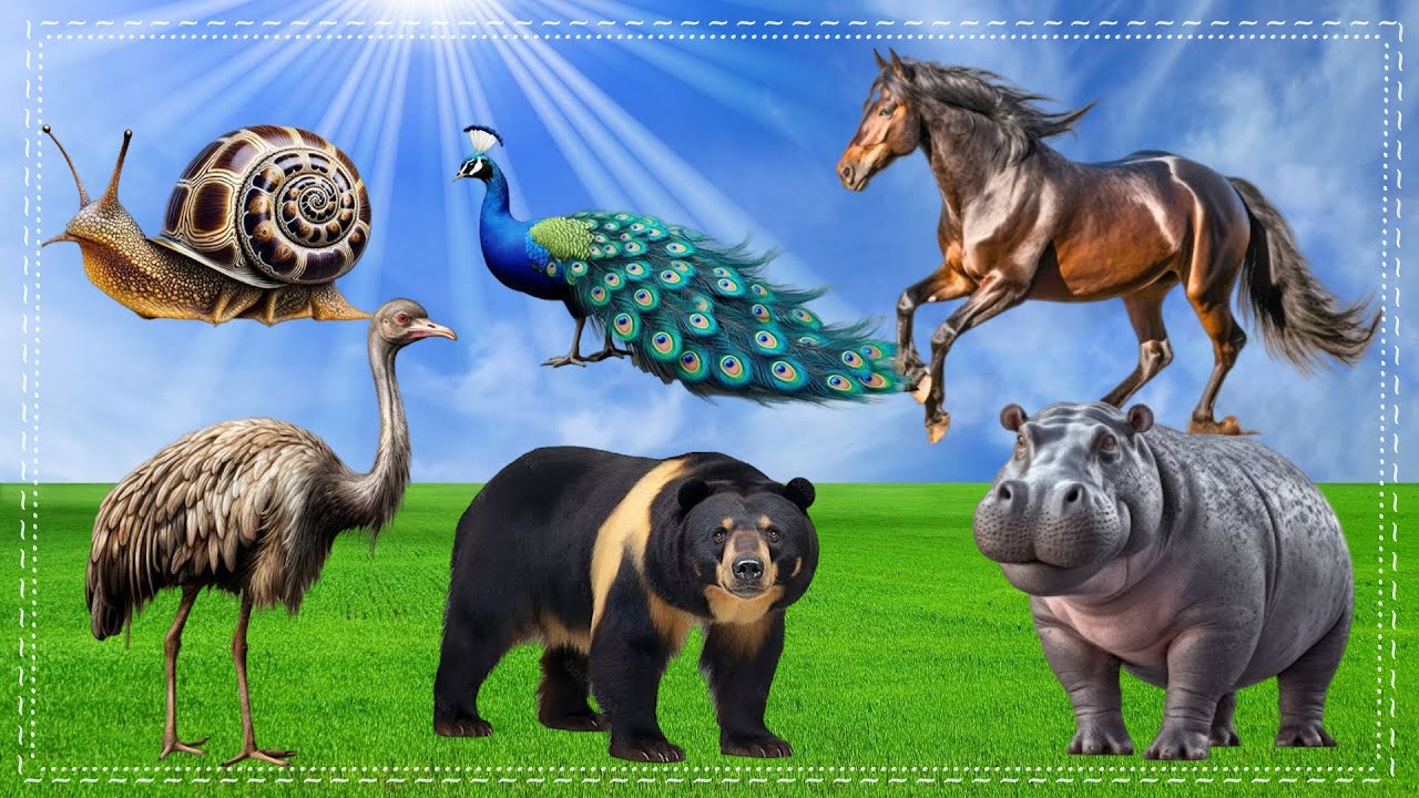 Cute little animals - Hippo, Horse ,Pig, Wolf, Dog - Animal Sounds ...