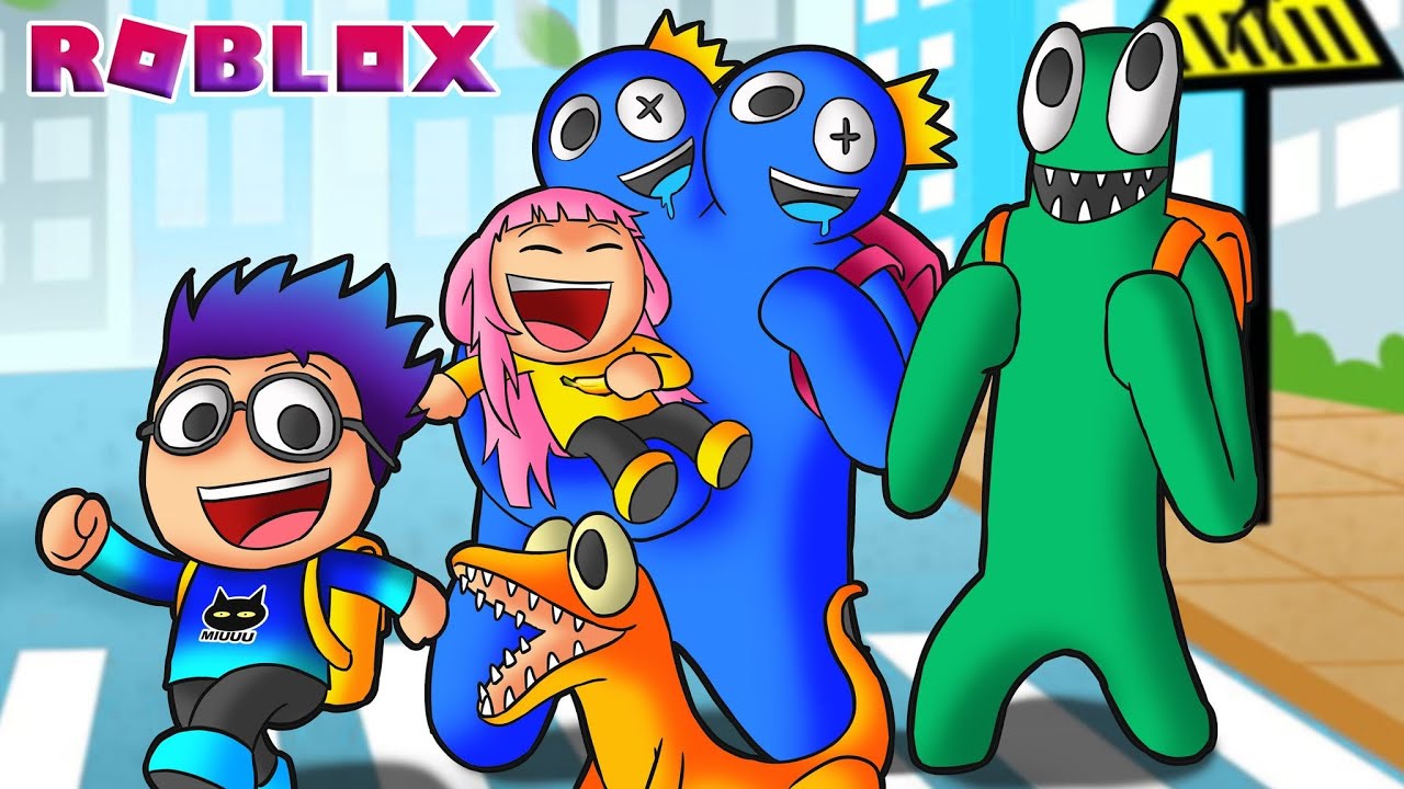 Miuuu & Banana Berangkat Sekolah Bersama Rainbow Friend - YouTube