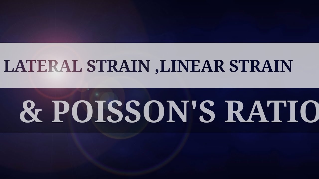 LINEAR STRAIN, LATERAL STRAIN & POISSON'S RATIO - YouTube