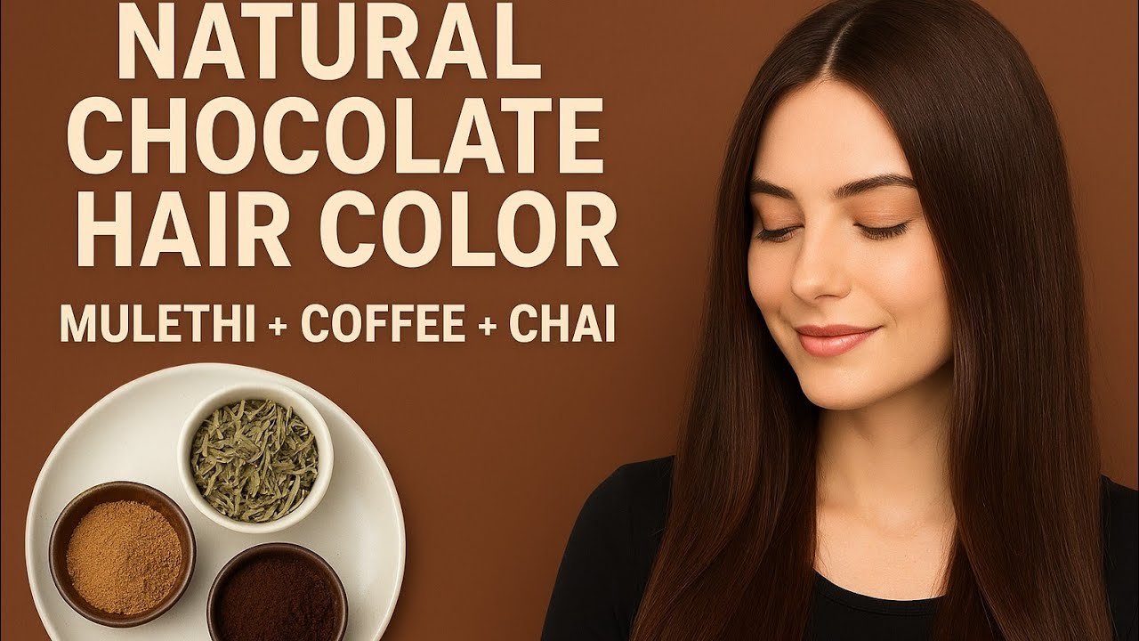 “Natural Chocolate Hair Color | Mulethi Coffee & Chai Patti Se Hair Dye ...