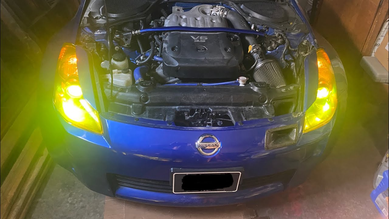350z Headlight Tint Install - YouTube