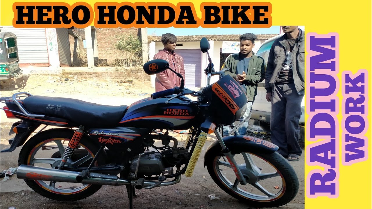 Hero Honda Bike Radium Sticker Designing||Bike stickring Modify||Bike ...