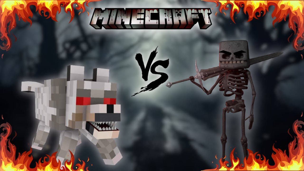 100 WOLF VS 200 WITHER SKELETON - YouTube